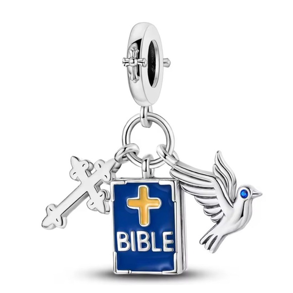 Pandora | Accessories | Pandora Silver And Blue Bird Charm With Bible ...